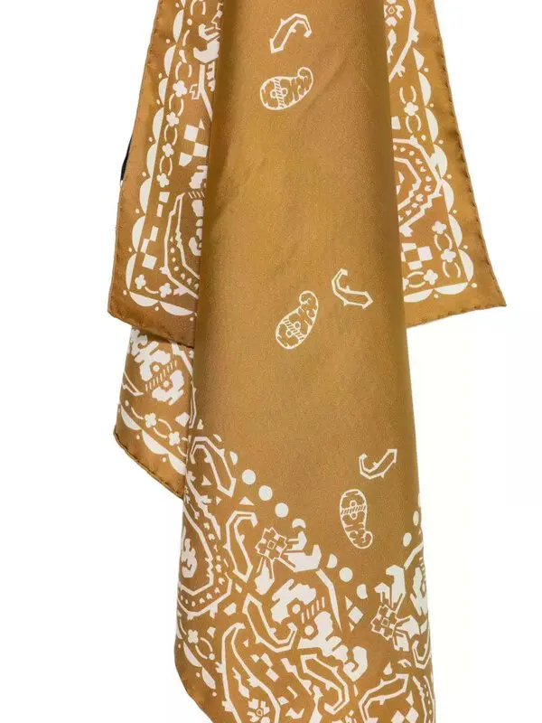 MANTERO 1902 Paisley-print Silk Scarf - Brown
