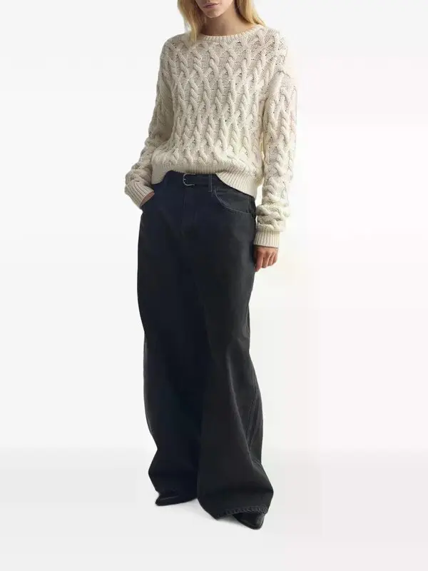 NILI LOTAN Miklos Cable-knit Sweater - Neutrals