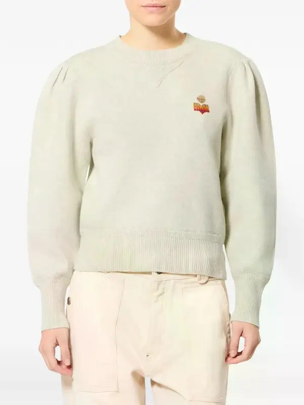MARANT ETOILE Bead-embroidered Pleated-shoulder Sweatshirt