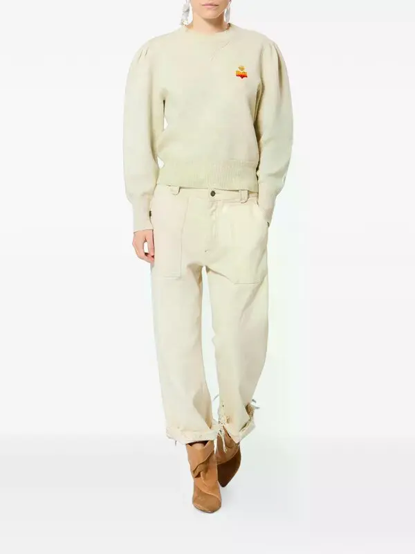 MARANT ETOILE Bead-embroidered Pleated-shoulder Sweatshirt