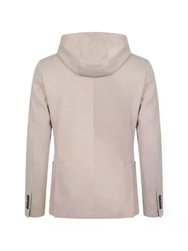 Eleventy Hooded Single-breasted Layered Jacket