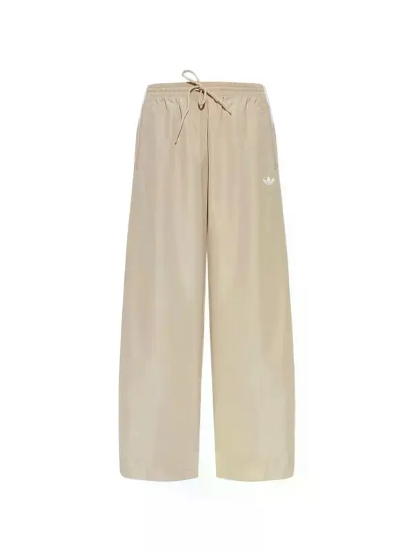 Adidas Logo-embroidered Track Pants - Neutrals