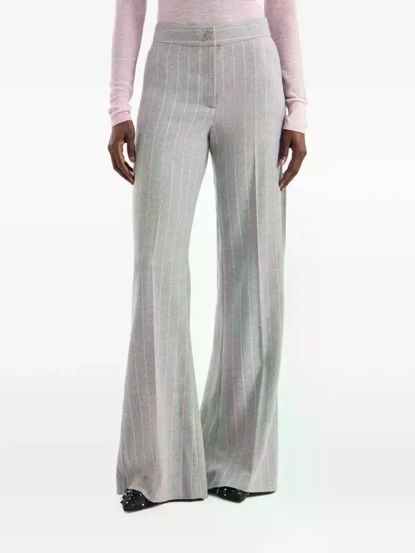 GENNY Pinstriped Sequin-embellished Trousers