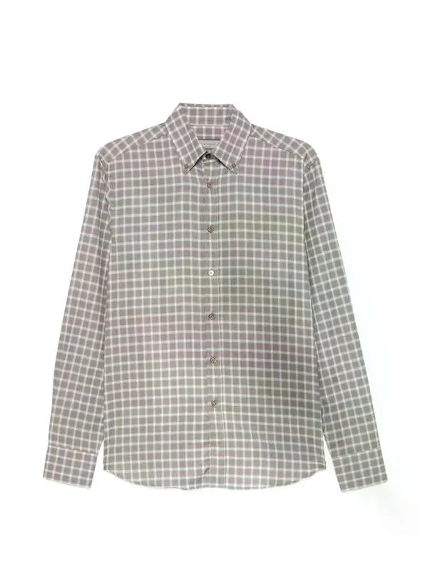 Canali Check-pattern Button-down Shirt