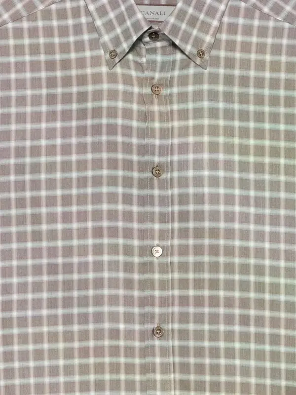 Canali Check-pattern Button-down Shirt