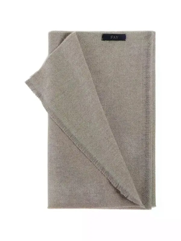 FAY Logo-patch Frayed Scarf