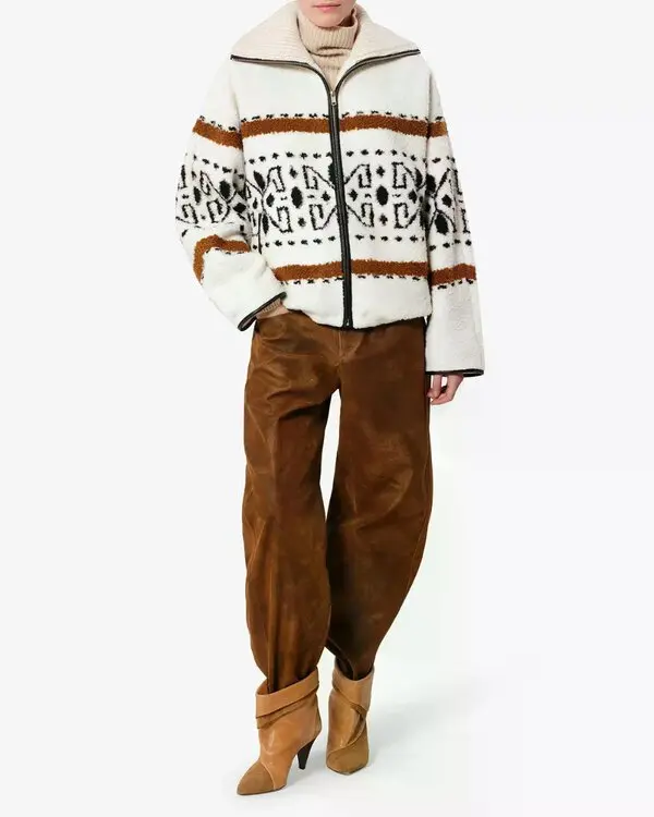 MARANT ETOILE Lijka Geometric-pattern Zip-up Jacket
