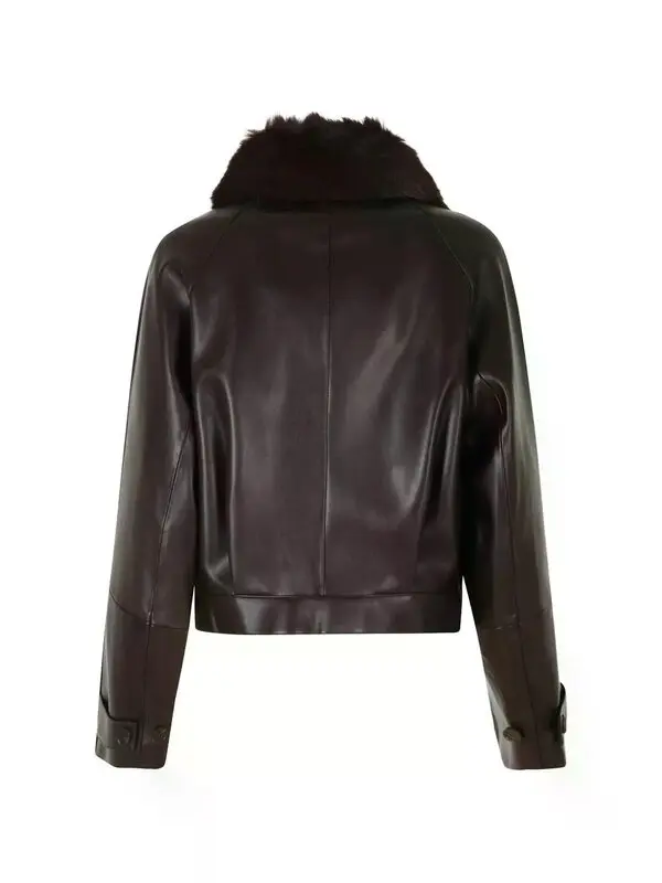 ISABELLE BLANCHE Faux-fur Collar Belted Bomber Jacket