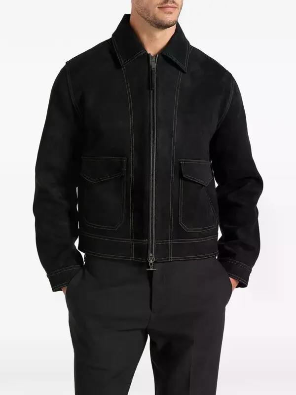 Manière De Voir Vince Suede Contrast-stitch Jacket