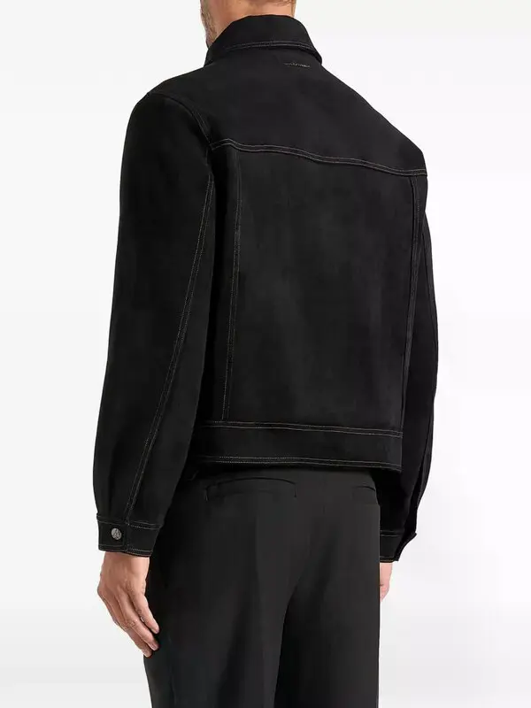 Manière De Voir Vince Suede Contrast-stitch Jacket