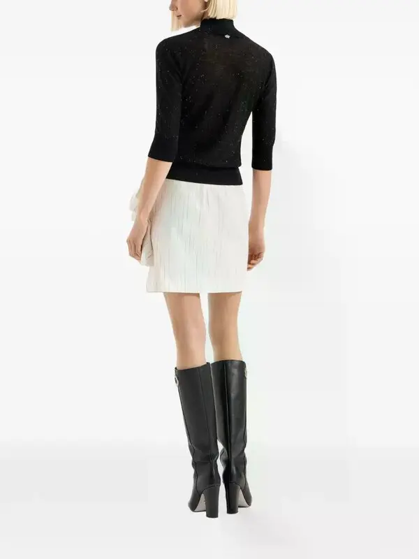 GENNY Sequin-embellished High-neck Top