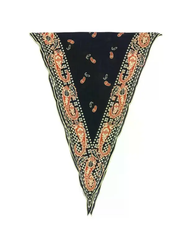 MANTERO 1902 Paisley-print Triangular Scarf - Blue