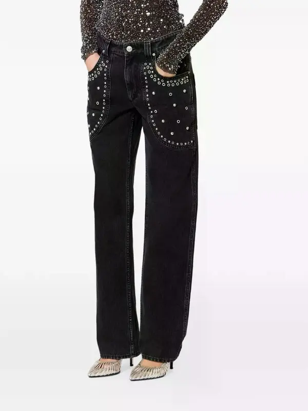 MARANT ETOILE Silka Eyelet-embellished Jeans
