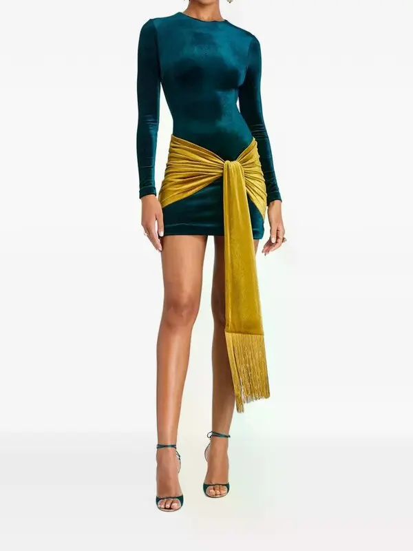 Retrofete Jackson Fringed Velvet Dress