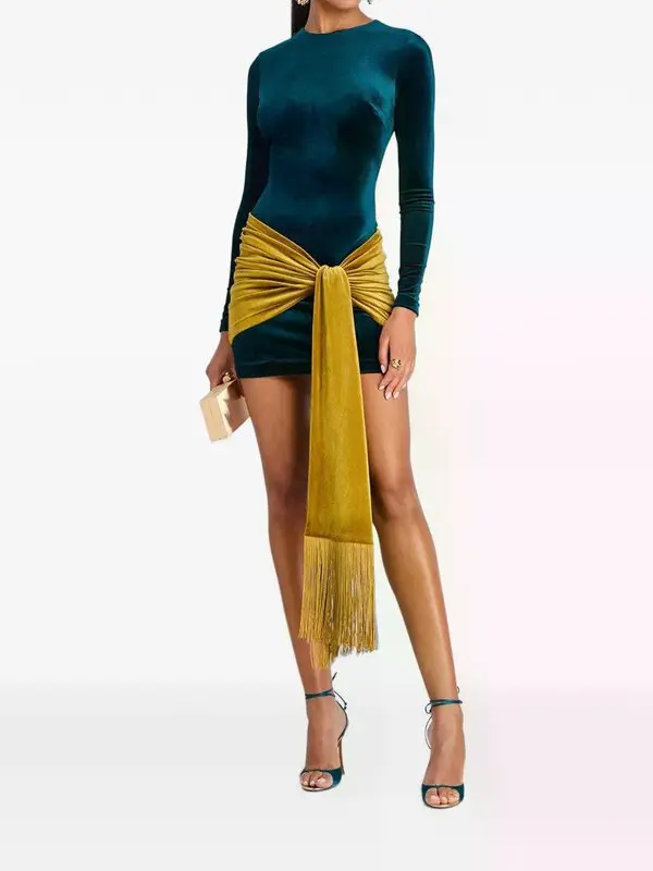 Retrofete Jackson Fringed Velvet Dress