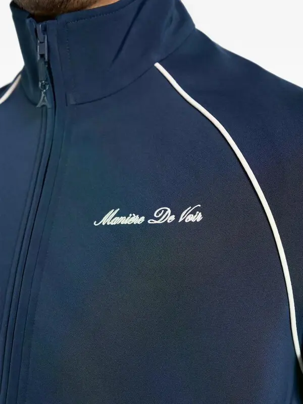 Manière De Voir Signature Piped Track Jacket Dark Navy