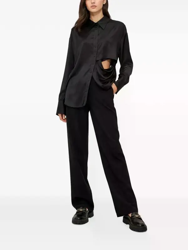 Andrea Ya'aqov Cut-out Draped Shirt - Black