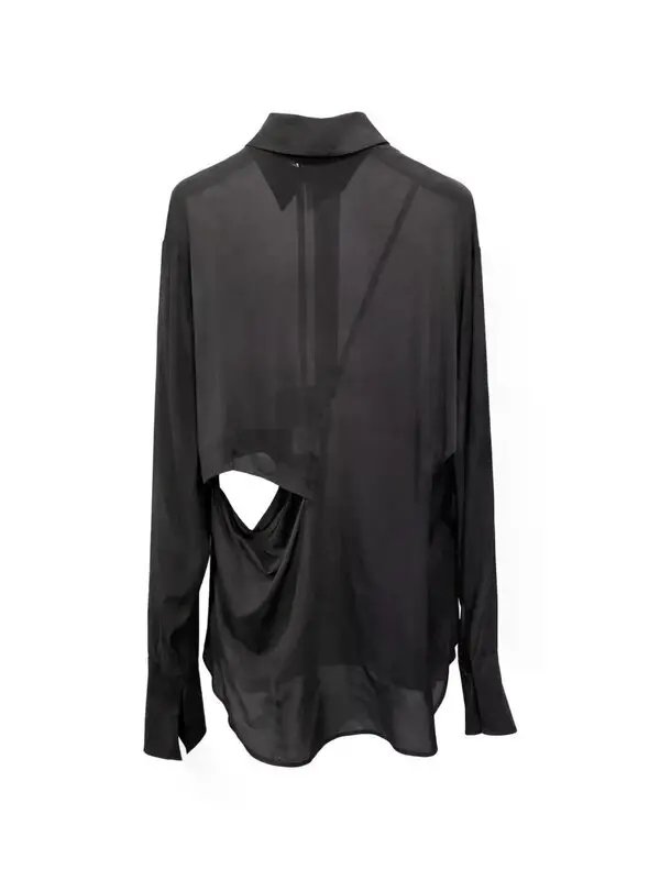 Andrea Ya'aqov Cut-out Draped Shirt - Black