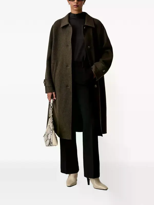 VICOLO Button-up Collared Coat - Green