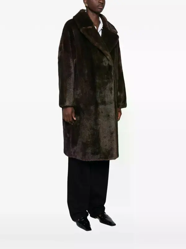 BETTA CORRADI Faux-fur Notch-lapel Coat