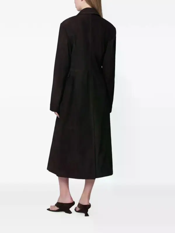 ROTATE BY BIRGER CHRISTENSEN Suede Long Coat Dark