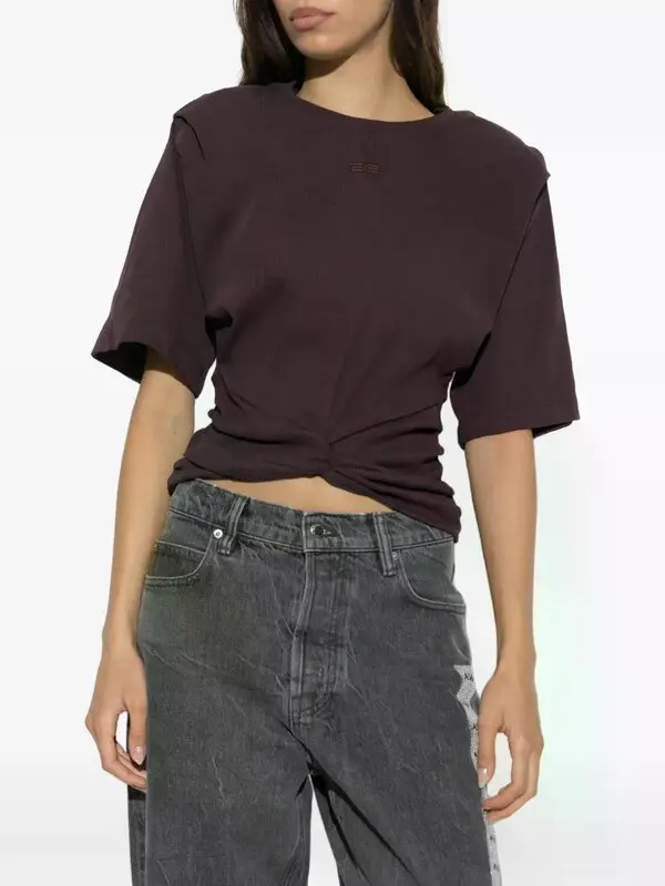 GESTUZ Gzbetty Twist-detail T-shirt - Purple