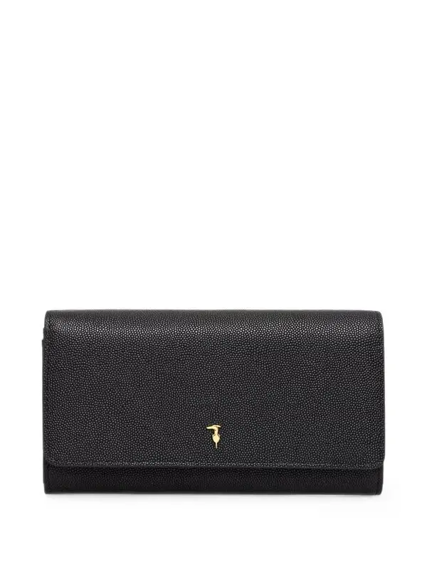 TRUSSARDI Cameo Continental Grained-effect Logo-plaque Wallet