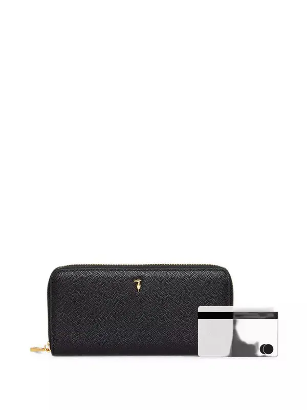 TRUSSARDI Cameo Continental Grained-effect Logo-plaque Wallet