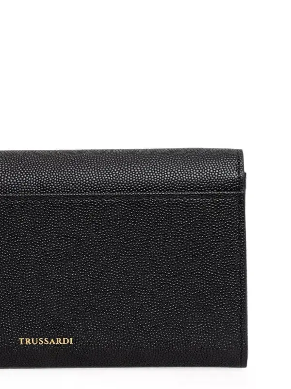 TRUSSARDI Cameo Continental Grained-effect Logo-plaque Wallet