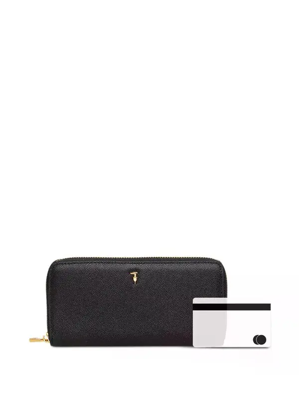 TRUSSARDI Cameo Continental Grained-effect Logo-plaque Wallet