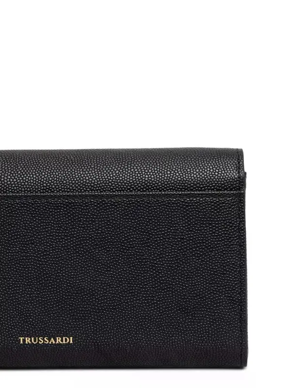 TRUSSARDI Cameo Continental Grained-effect Logo-plaque Wallet
