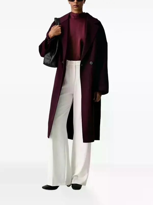 VICOLO Double-breasted Notched-lapels Coat - Red