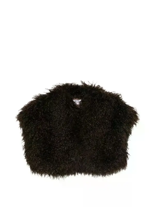 BETTA CORRADI Cropped Gilet - Brown