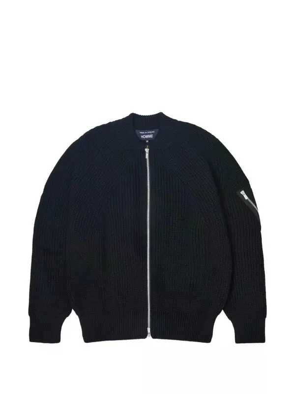 Comme Des Garçons Ribbed-knit Zip-up Cardigan