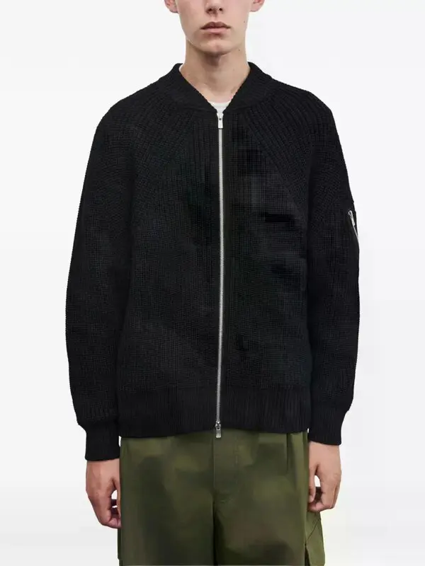 Comme Des Garçons Ribbed-knit Zip-up Cardigan