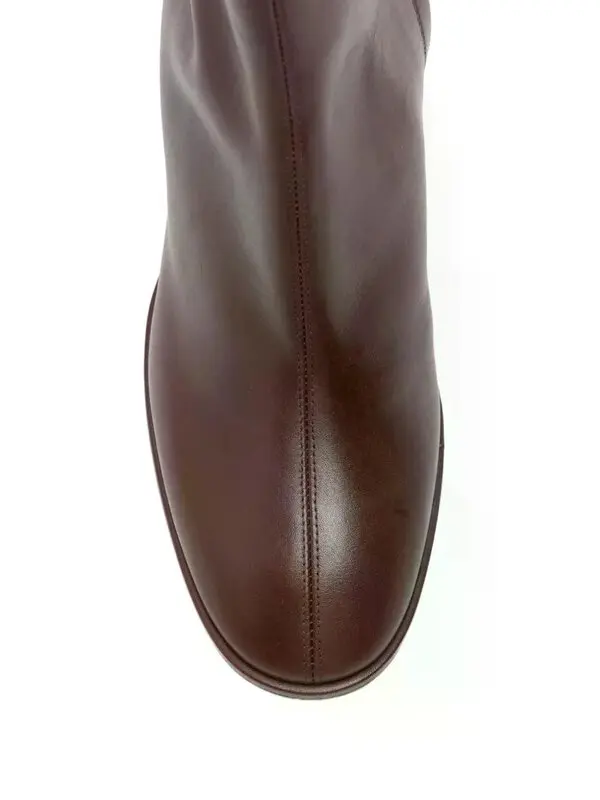 AeydĒ Block-heel Leather Boots - Red