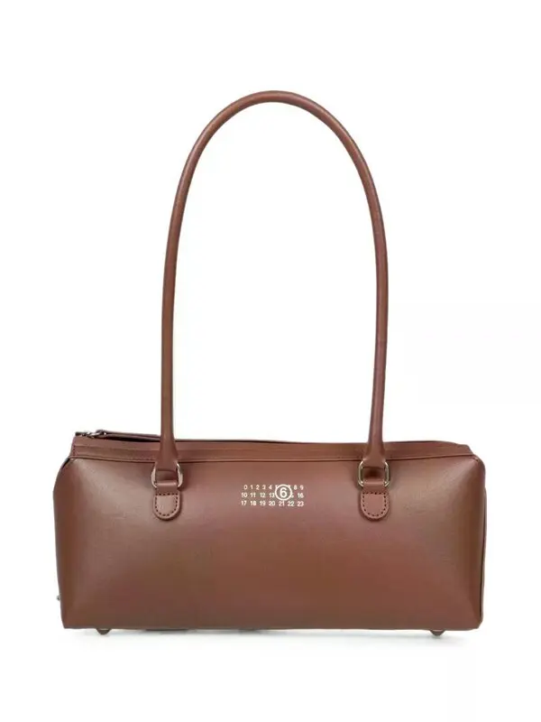 MAISON MARGIELA Small Bauletto Logo-print Leather Shoulder Bag - Brown