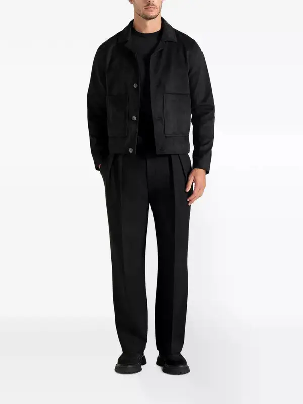 Manière De Voir Michel Suede Jacket With Revere Collar