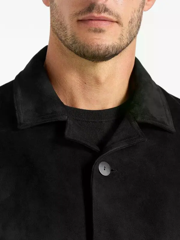 Manière De Voir Michel Suede Jacket With Revere Collar