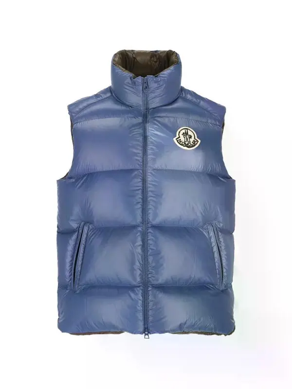 Moncler Belice Logo-patch Quilted Gilet - Blue