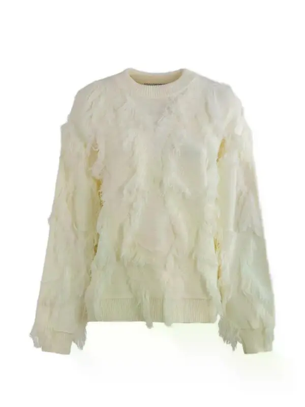 GAELLE PARIS Fringed Drop-shoulder Sweater