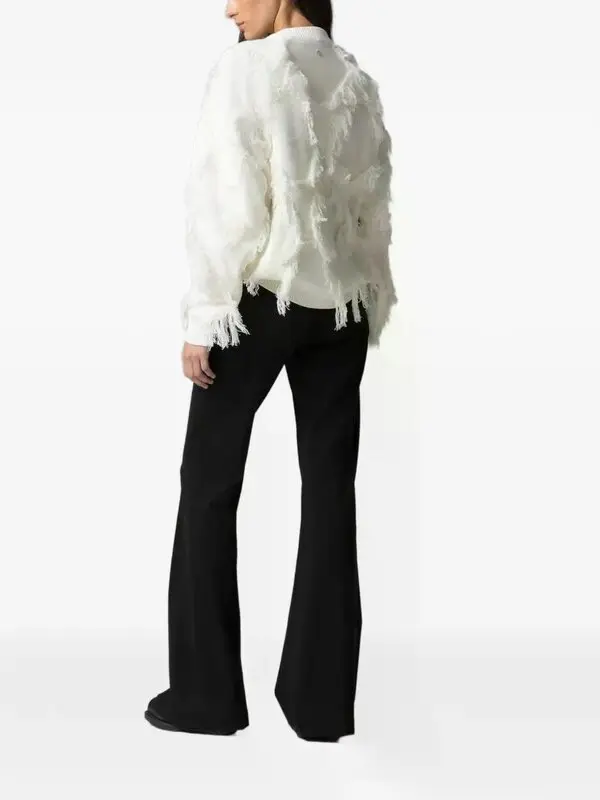 GAELLE PARIS Fringed Drop-shoulder Sweater