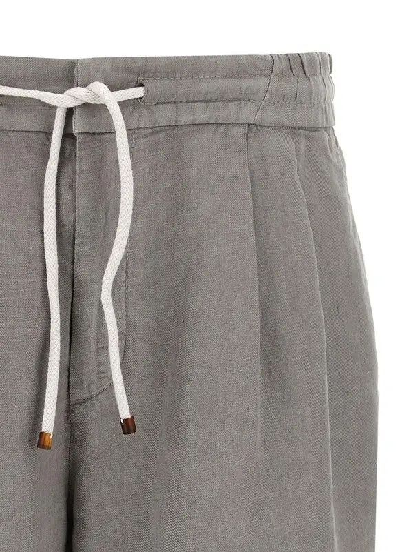 Brunello Cucinelli Linen Bermuda Shorts - Gray