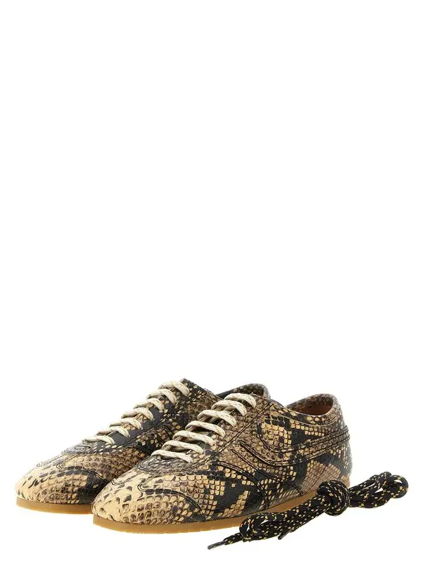 Dries Van Noten Snake Print Sneakers - Cream