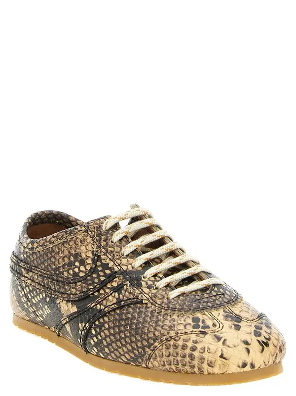 Dries Van Noten Snake Print Sneakers - Cream