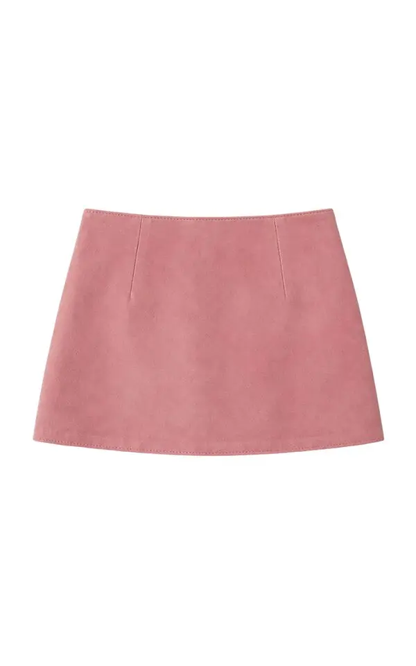 ZUT The Jackie Suede Mini Skirt - Light Pink