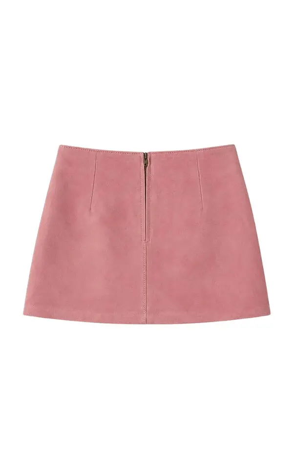 ZUT The Jackie Suede Mini Skirt - Light Pink