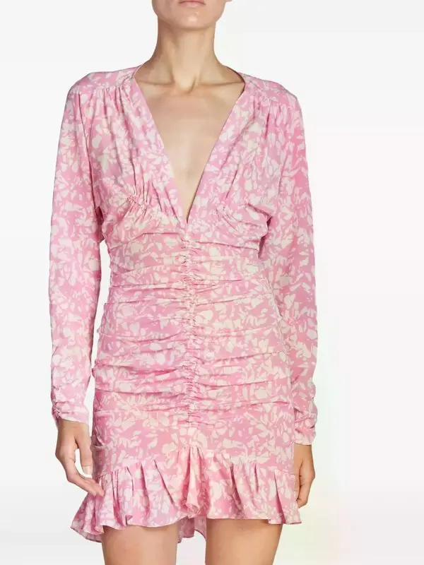 Isabel Marant Étoile Lara Ruffled Silk-blend Mini Dress - Pink