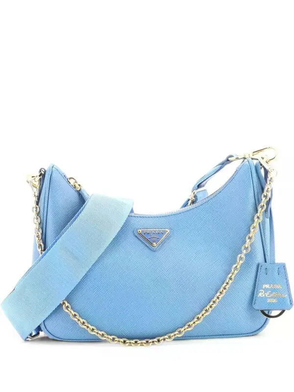 Prada Re-edition 2005 Shoulder Bag Saffiano Leather Small Crossbody Bag - Blue