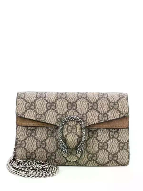 Gucci Dionysus Bag Gg Coated Canvas Super Mini Crossbody Bag - Brown